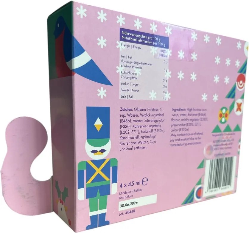 SANTA'S SYRUP SLEIGH Sada sirupů 45 ml 4 ks
