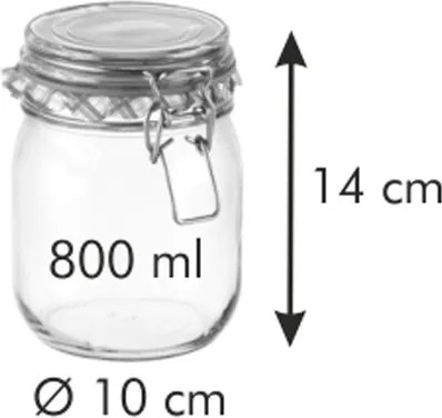 TESCOMA Zavařovací sklenice s klipem DELLA CASA 800 ml