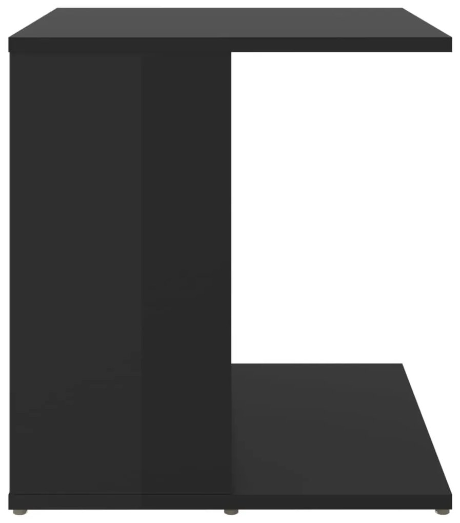 Odkládací stolek černý s vysokým leskem 45x45x48 cm dřevotříska - Default Title