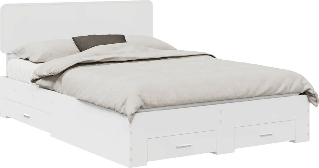 Rám postele se zásuvkou Bílá 140 x 190 cm Kompozitní dřevo 3412373