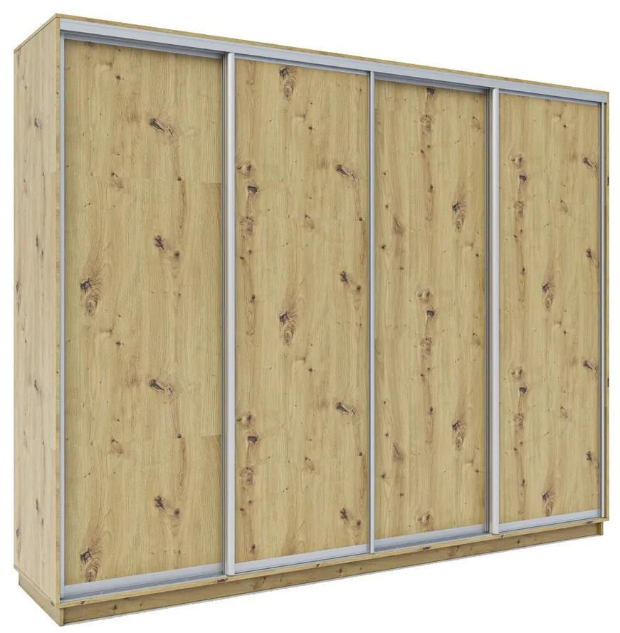 Šatní skříň s posuvnými dveřmi SIGMA 280 cm, dub artisan