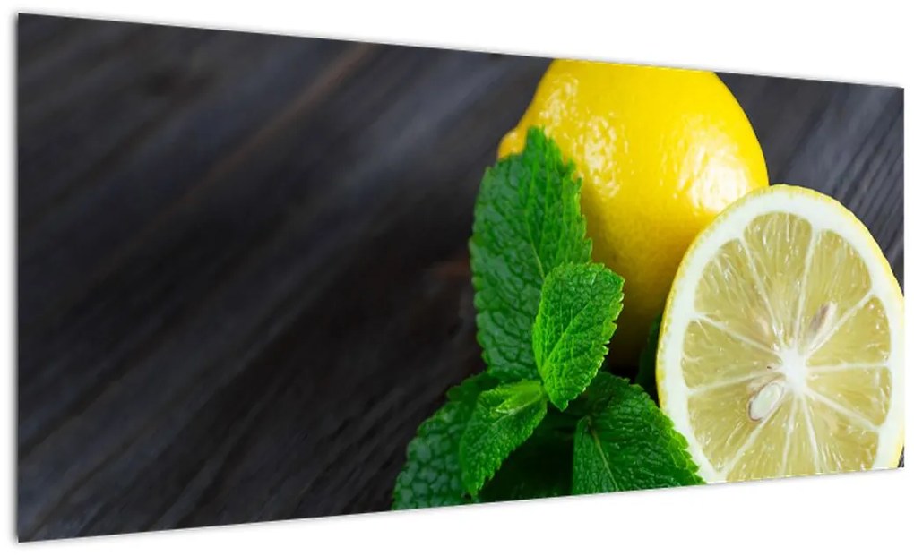 Obraz citrónu na stole (100x40cm)