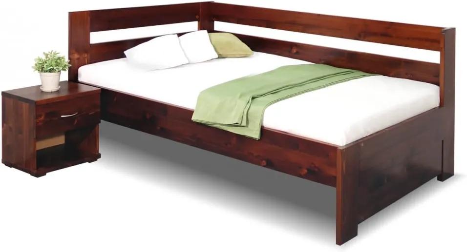 Zvýšená postel Valentin-Levá, 120x200 cm, masiv smrk BedWorld