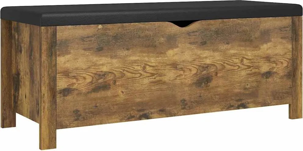 Úložný box s poduškou kouřový dub 105x40x45cm kompozitní dřevo 326776