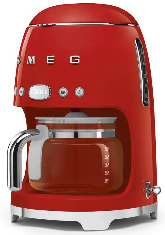 Kávovar na překapávanou kávu Smeg 50's style DCF02RDEU / 1050 W / 1,4 l / červená