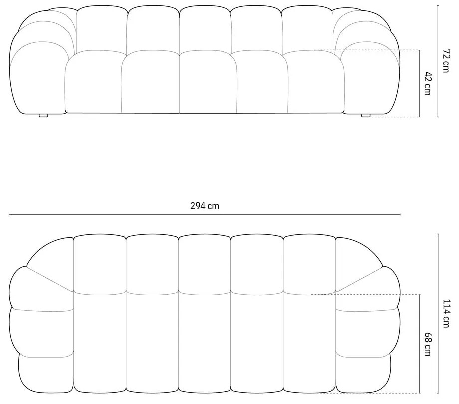 Zelená pohovka 294 cm Diana – Micadoni