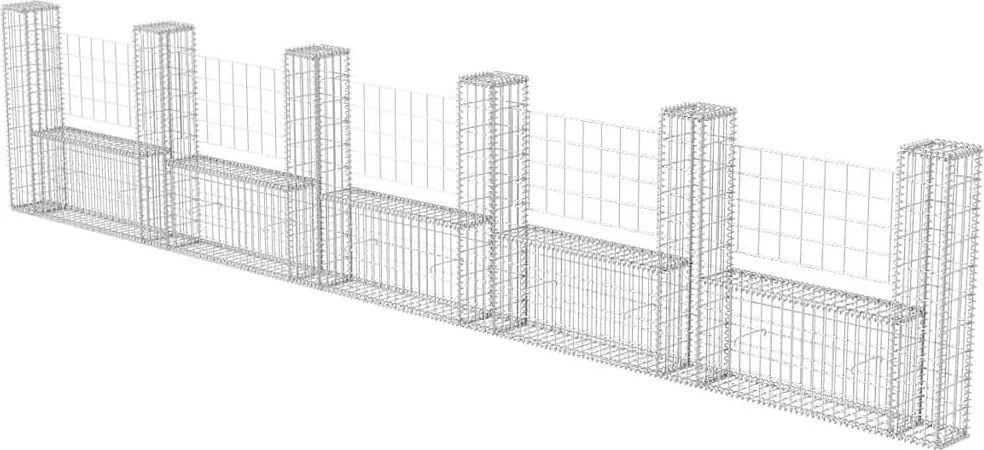 Gabionový koš ve tvaru U pozinkovaná ocel 570 x 20 x 100 cm 142547