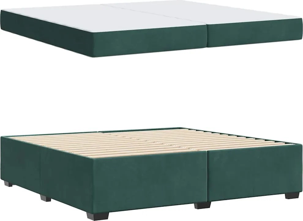 Rám postele s matrací Tmavě zelená 200 x 200 cm textil 3399311