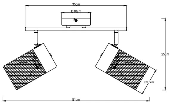 Brilliant - Bodové svítidlo KAMOLO 2xE27/40W/230V černá