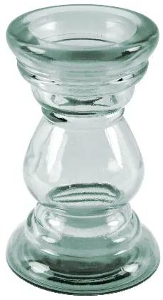 San Miguel VIDRIOS SAN MIGUEL !RECYCLED GLASS! Svícen z recyklovaného skla, "PARTY LIGHT", v.19,5 cm, průhledná (DOPRODEJ POSLEDNÍCH KOUSKŮ)