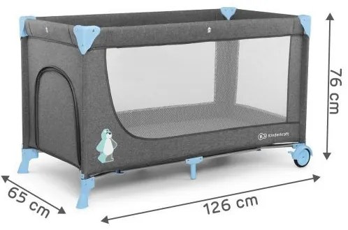 KINDERKRAFT - Cestovní postýlka JOY šedomodrá