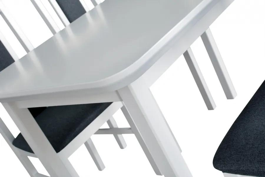 Jídelní stůl MAX 4 deska stolu bílá, nohy stolu kaštan