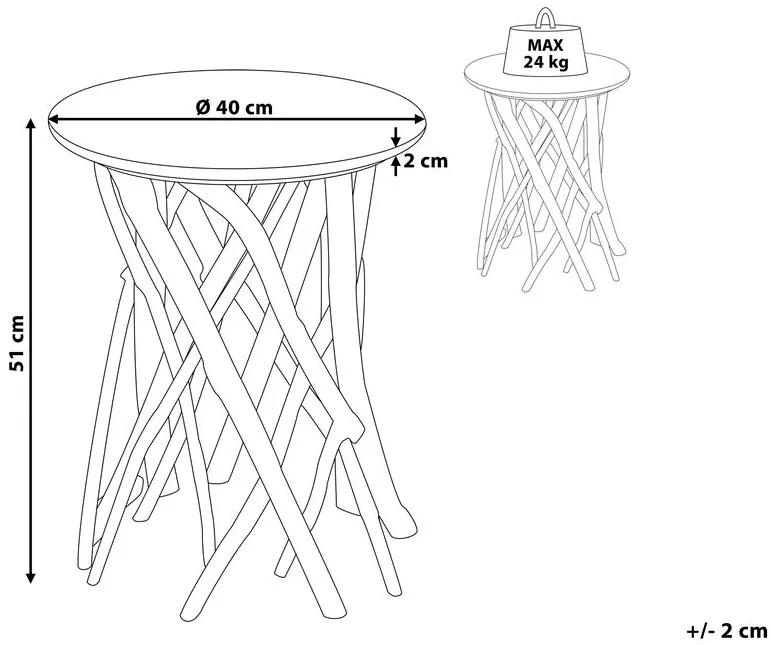 Konferenční stolek ve tvaru větve bílý HOUMA Beliani