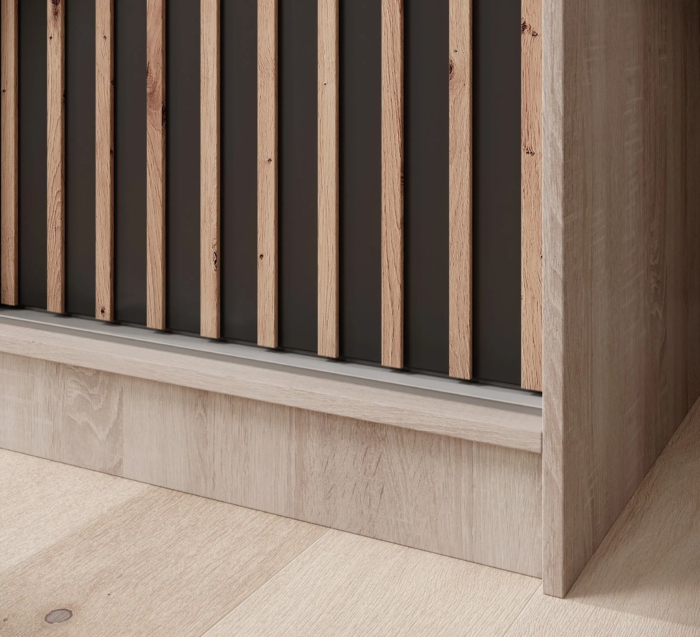 ADRK Furniture Šatní skříň s zrcadlem Ida 200 SW-IDA-200-SB