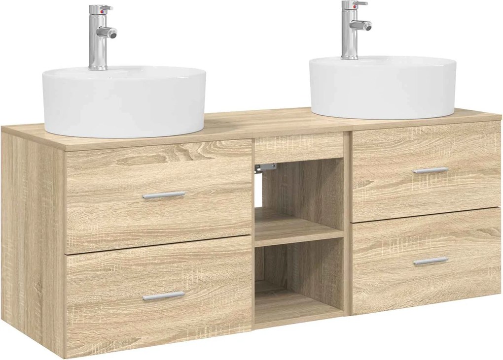 Sada koupelnových skříněk 3 ks Dub sonoma 49,5 x 44,5 x 65 cm 3405877