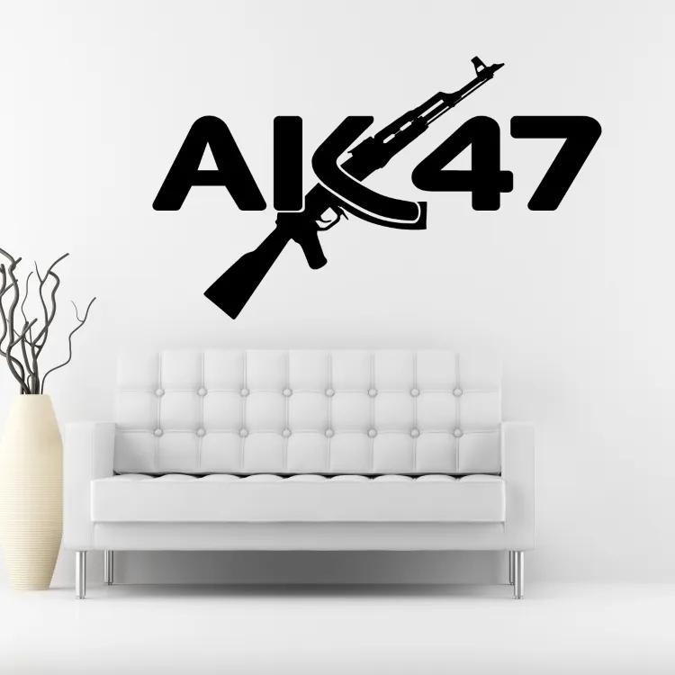AK 47 - vinylová samolepka na zeď 130x76cm