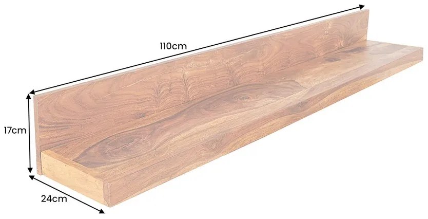 Designová nástěnná police Elegant 110 cm Sheesham