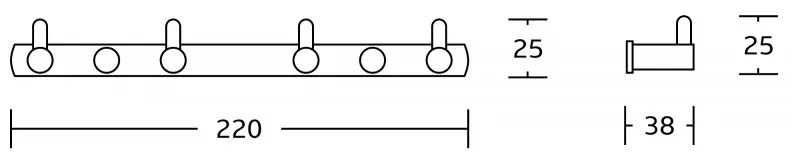 Mexen příslušenství, držák na ručník, 4-háček, chromová, 709164-00