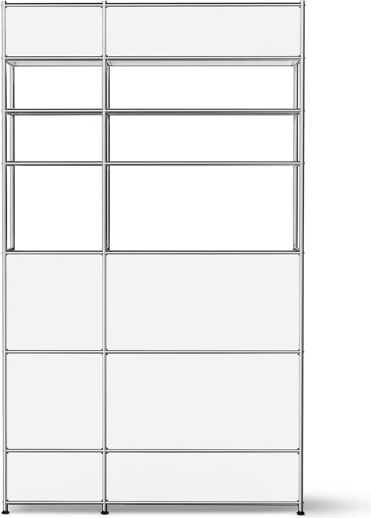 Tchibo - Kovová šatní skříň »Cn3« se 2 šatními tyčemi a 4 zásuvkami - barva: bílá