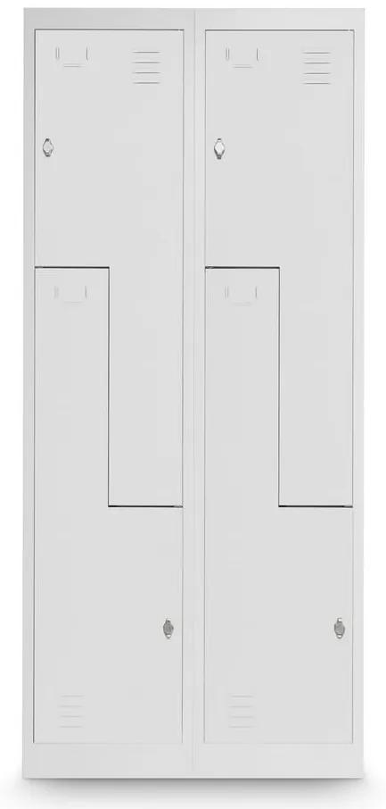 Rauman Kovová šatní skříň Z 80 x 50 x 180 cm, otočný zámek - světle šedá