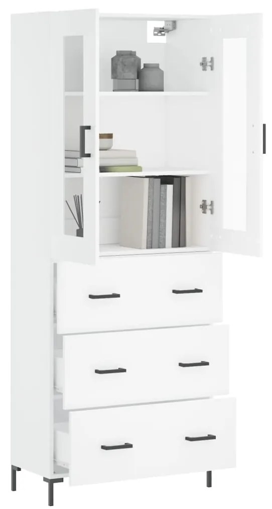 Skříň highboard bílá 69,5 x 34 x 180 cm kompozitní dřevo - Default Title