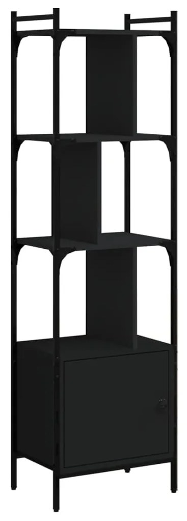 vidaXL Knihovna s dvířky černá 44,5 x 30 x 154,5 cm kompozitní dřevo