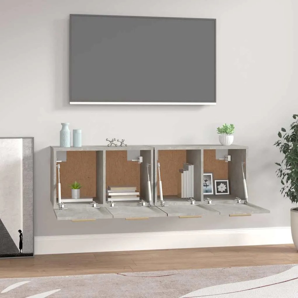 Nástěnné skříňky 2 ks betonově šedé 60x36,5x35 cm kompozit 3115631