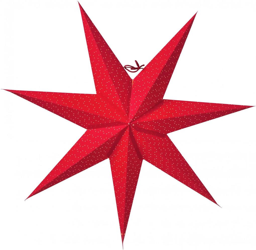Watt & VEKE Závěsná svítící hvězda Aino Red 60 cm, červená barva, papír