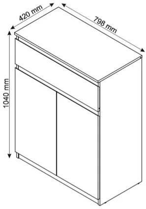 Skříňka se šuplíkem Carlos, šedý beton, 80 cm