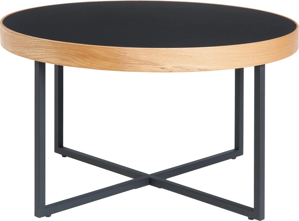 XXXLutz KONFERENČNÍ STOLEK, přírodní barvy, černá, dřevo, kov, kompozitní dřevo, 80/46,5 cm - Konferenční stolky - 001739002901