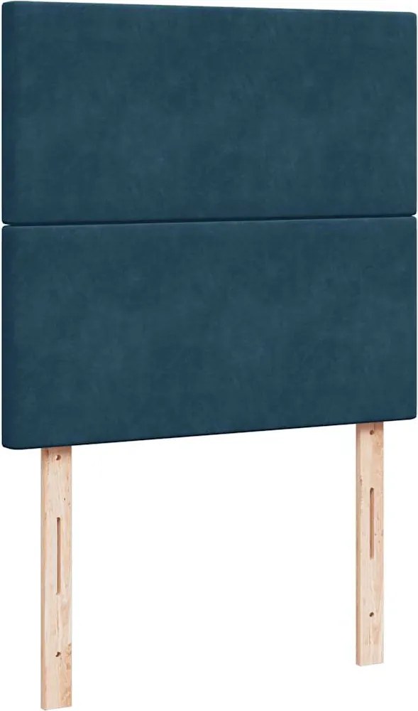 Box spring postel s matrací modrá 90 x 200 cm samet 3293108