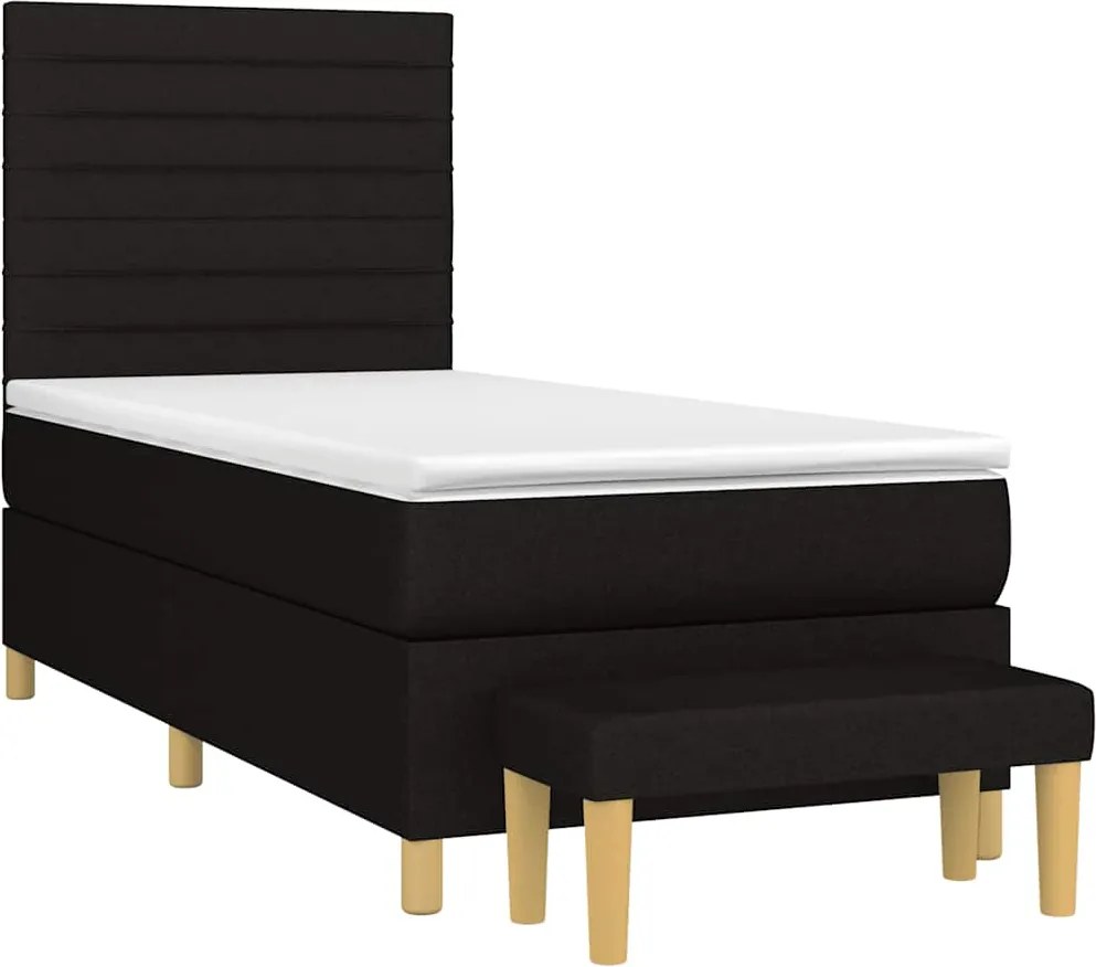 Box spring postel s matrací černá 90x190 cm textil 3137199