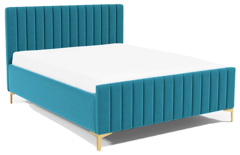 Eka Čalouněná postel SUTRA+ 160x200 cm Barva látky Trinity: (2312) Zelená, Úložný prostor: S kovovým rámem úložného prostoru