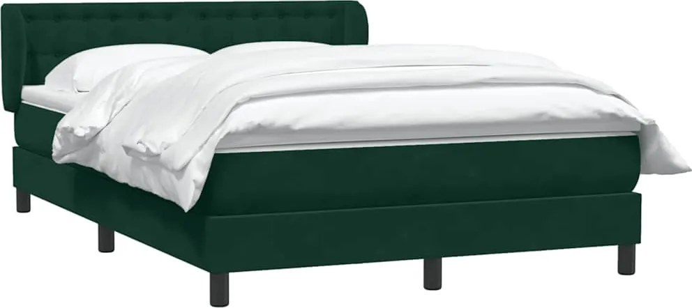 Box spring postel s matrací tmavě zelená 160x220 cm samet 3317910
