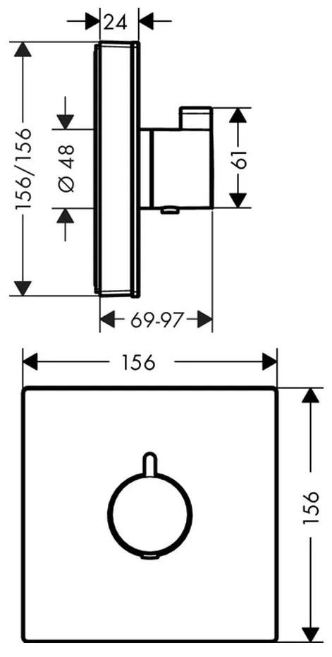Hansgrohe ShowerSelect Glass, termostat HighFlow pod omítku, bílá/chromová, HAN-15734400