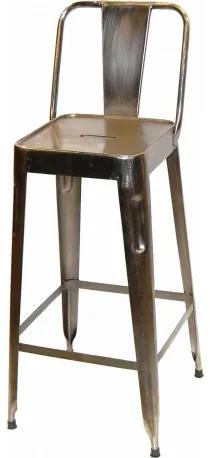 Industrial style, Barová židle z lesklé oceli 105 x36 x36 /77 cm (298)