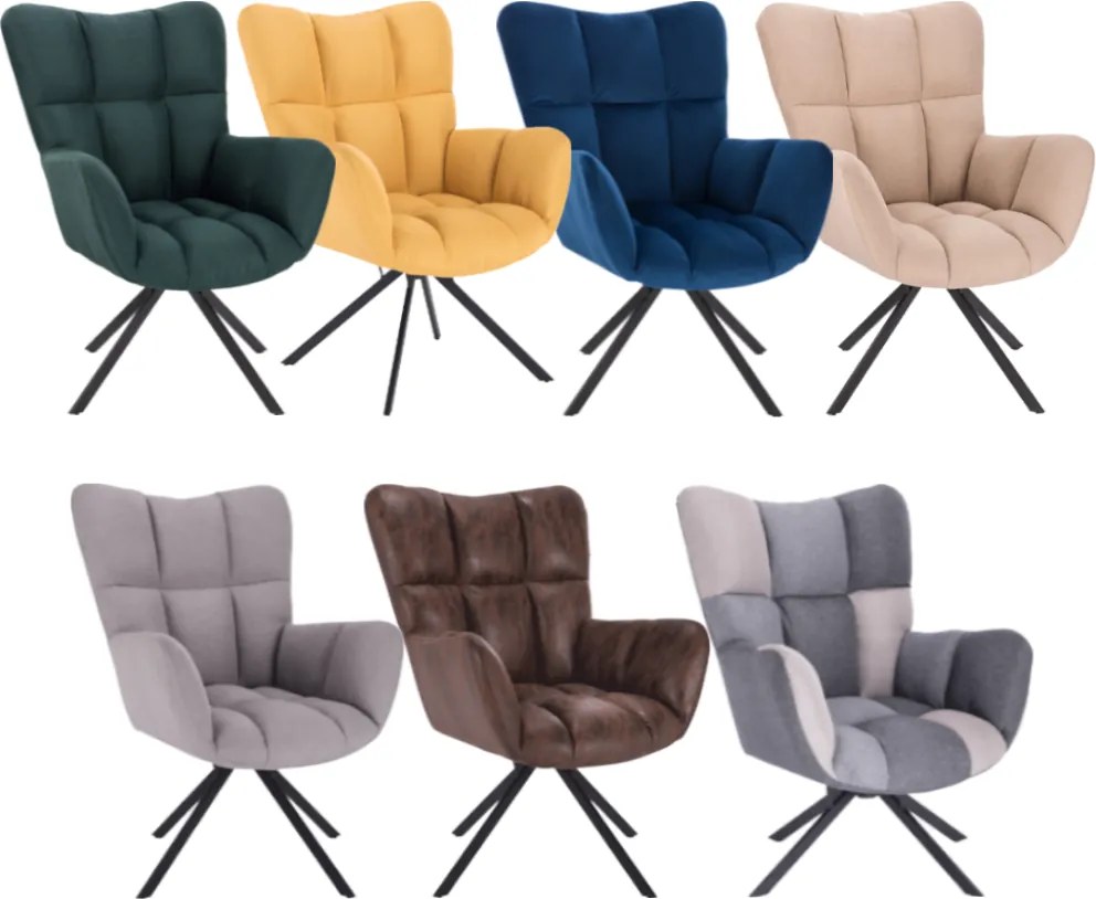 Designové otočné křeslo, patchwork/černá, KOMODO
