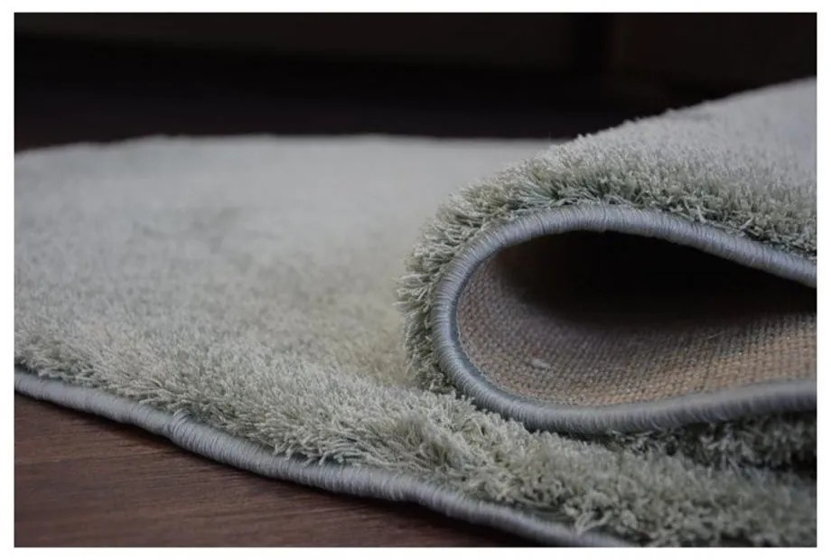 Luxusní kusový koberec Shaggy Azra zelený kruh 120cm