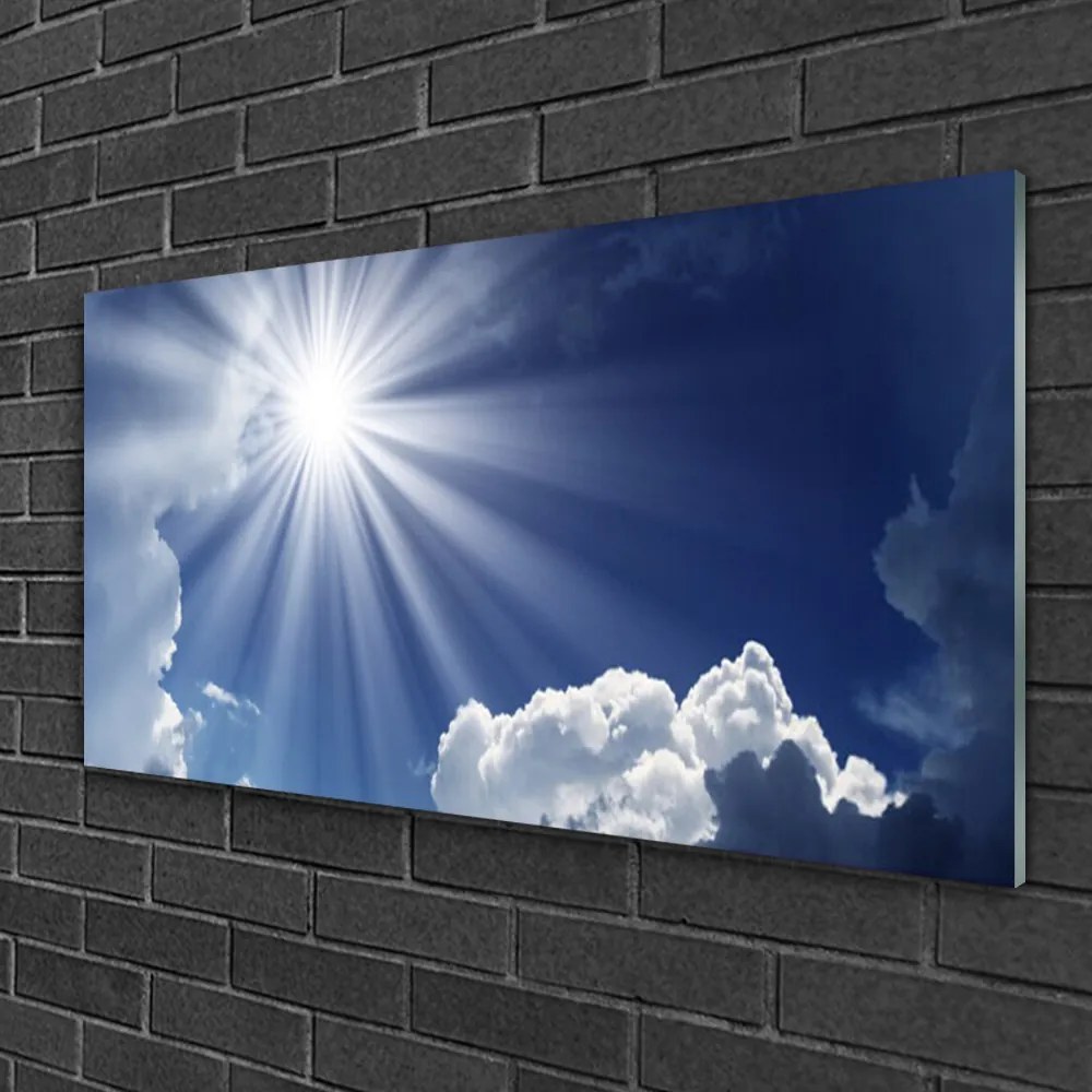 Obraz na skle Slunce Krajina 120x60 cm