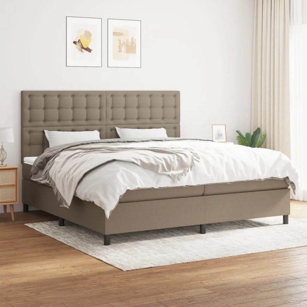 Box spring postel s matrací taupe 120x190 cm textil