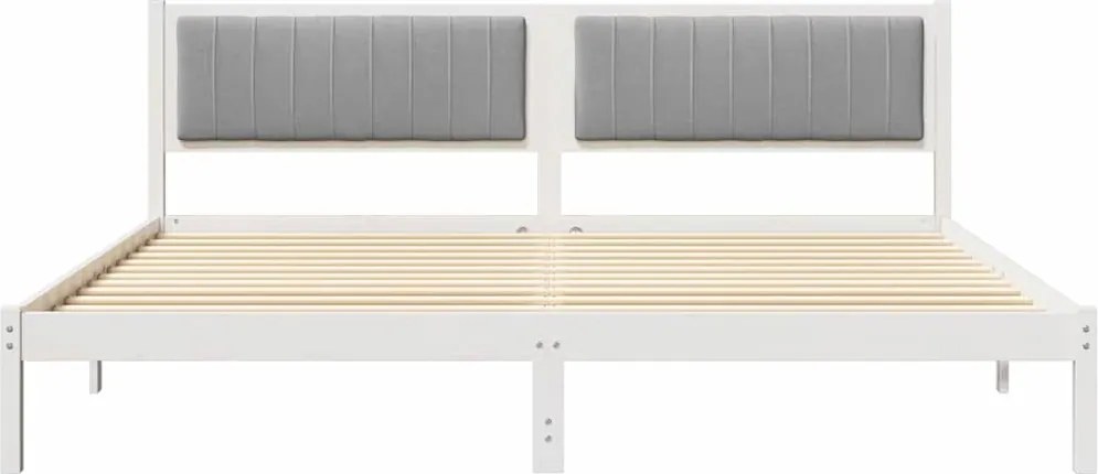 Rám postele Světle šedá 200 x 200 cm Masivní borové dřevo 3394242
