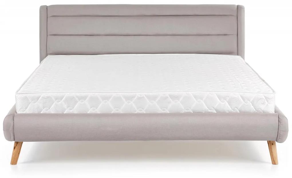 Čalouněná postel Elanda 160x200 dvoulůžko - světle šedá