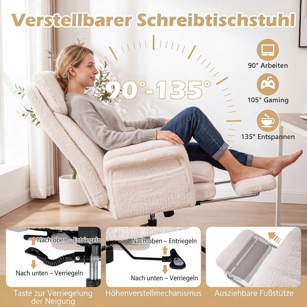 Costway Kancelářské křeslo ergonomické výškově nastavitelné manažerské křeslo