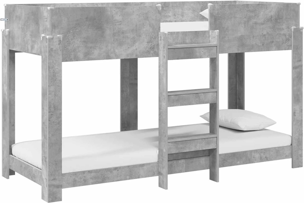 Patrová postel pro děti Betonově šedá 75 x 190 cm 3410542