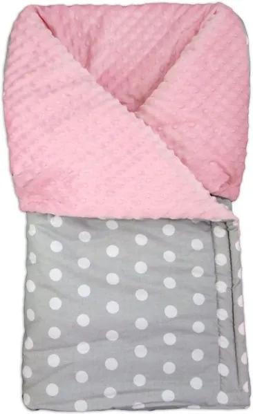 Baby-tex Multi 3v1 zavinovačka,fusak,deka růžové minky/šedý puntík | BIANO