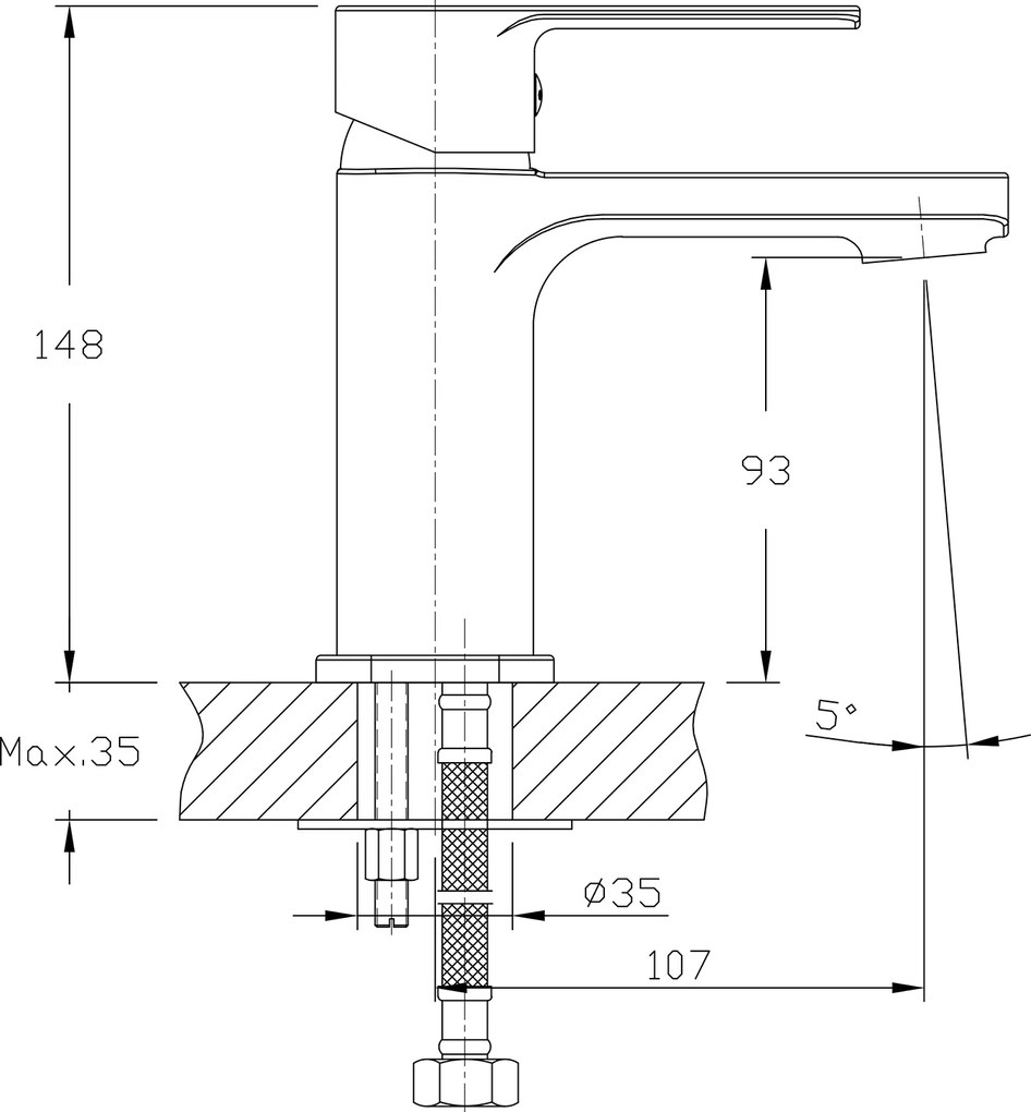 Aqualine Factor FC103 umyvadlová baterie stojánková páková