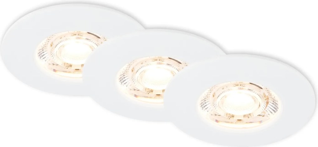 BRILONER Vestavné LED svítidlo bílé 3,6W 350lm 3000K IP44 pr. 65x25 mm, 3 ks