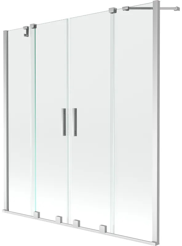 Mexen Velar Duo, 2-křídlová posuvná vanová zástěna 140 x 150 cm, 8mm čiré sklo, chromový profil, 896-140-000-02-01