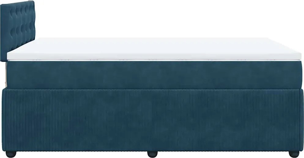 Box spring postel s matrací modrá 120 x 200 cm samet 3290026