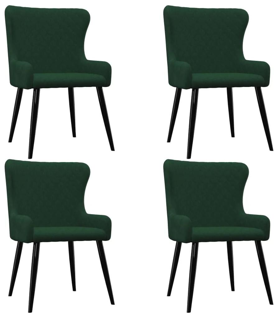279163 vidaXL Jídelní židle 4 ks zelené samet
